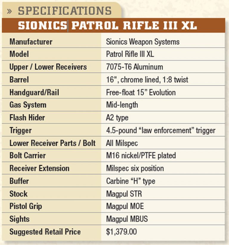 Sionics Patrol Rifle III XL - SWAT Survival | Weapons | Tactics