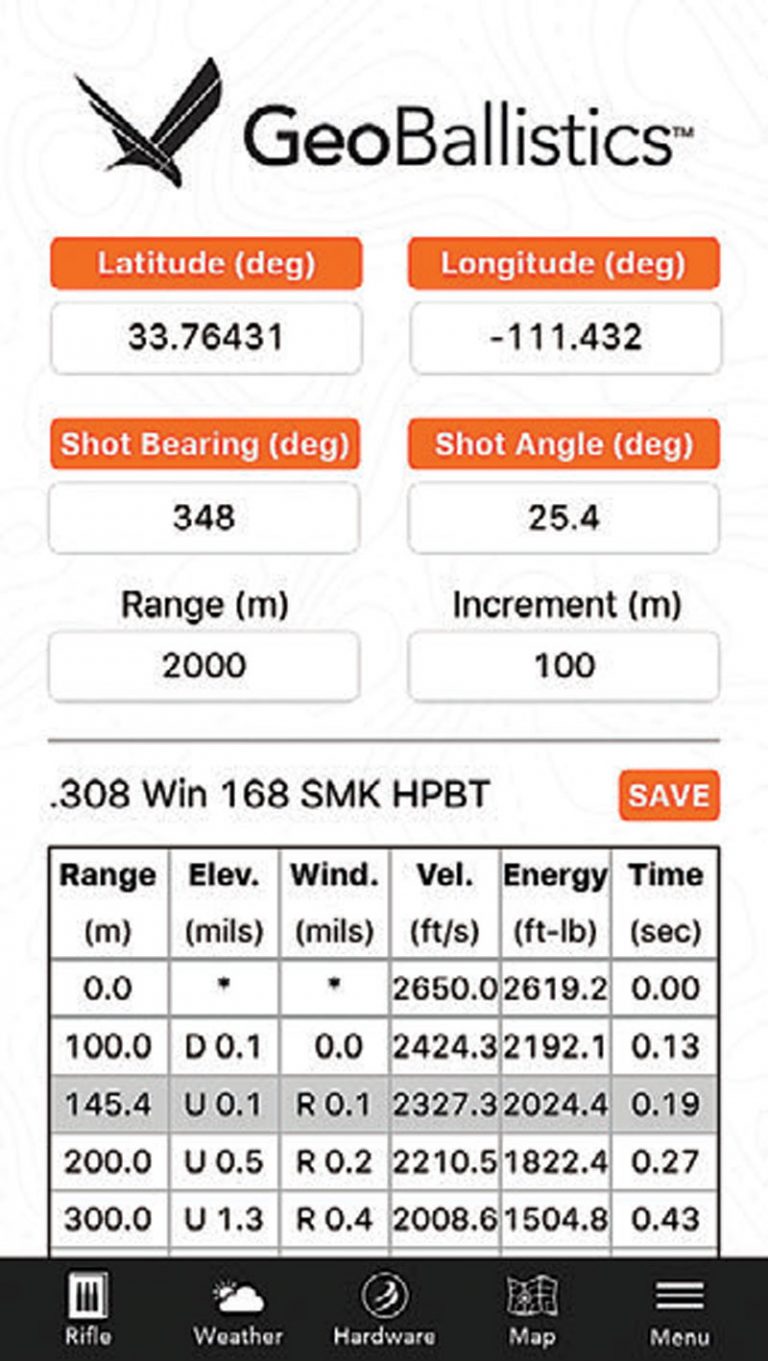 GeoBallistics External BallisticsARC Mobile App - SWAT Survival ...